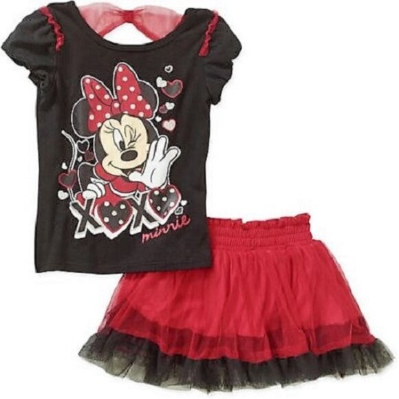 Disney | Matching Sets | New Disney Minnie Mouse Scooter Tutu Skirt Top ...